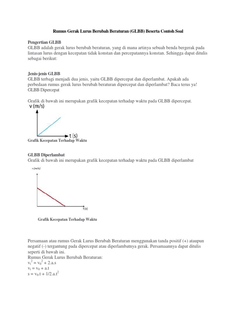 Rumus dan Contoh Soal GLBB | PDF | Sains & Matematika