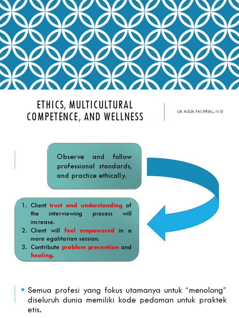 Ethics, Multicultural Competence, and Wellness | PDF