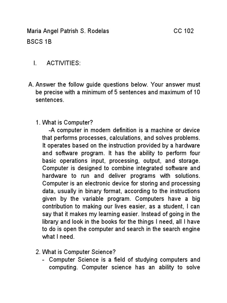 .Maria Angel Patrish 3 CC102 | PDF | Programming | Computer Program