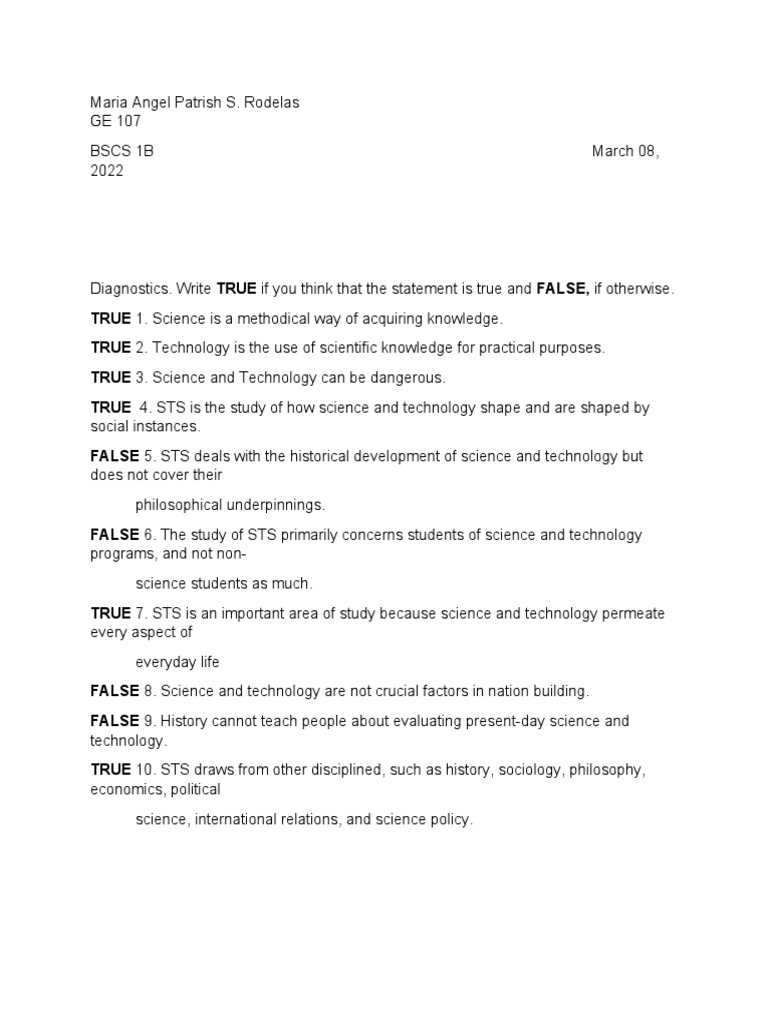 .1 Exercise | PDF | Science | Invention