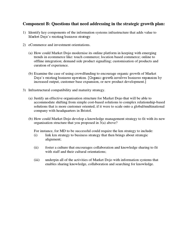 Questions That Need To Be Addressed in Strategic Growth Plan | PDF
