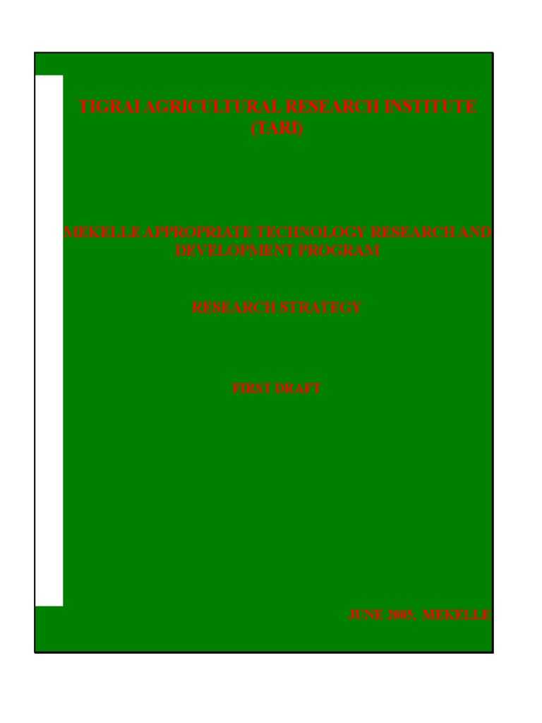 Tigray Agricultural Research Strategy | PDF | Agriculture | Food Security