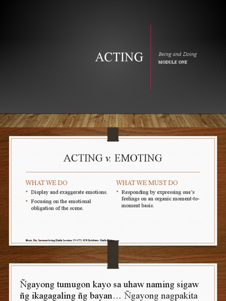 Advanced Acting Workshop (Being and Doing) | PDF | Feeling | Actor
