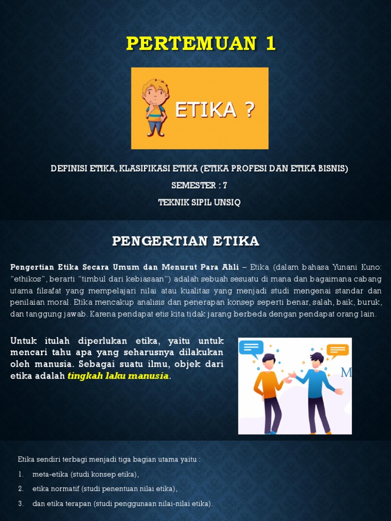 Definisi dan Klasifikasi Etika Bisnis | PDF