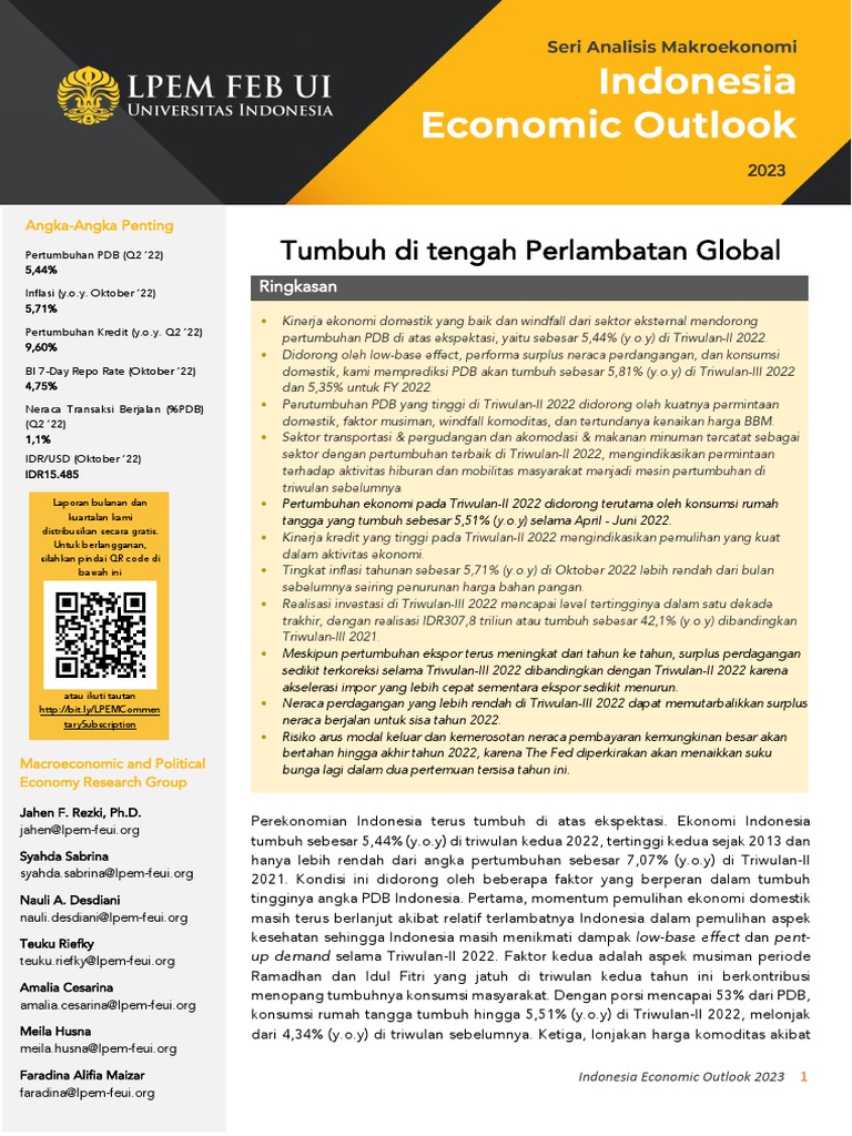 Indonesia Economic Outlook 2023 ID | PDF Indonesia Economic Outlook 2023 ID | PDF