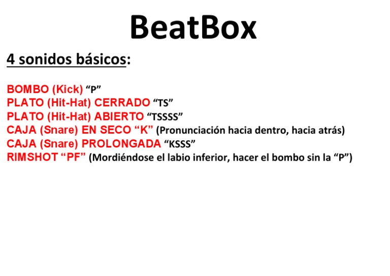 Beatbox (Iniciación) | PDF