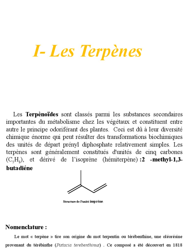 Classification et Biosynthèse des Terpènes | PDF