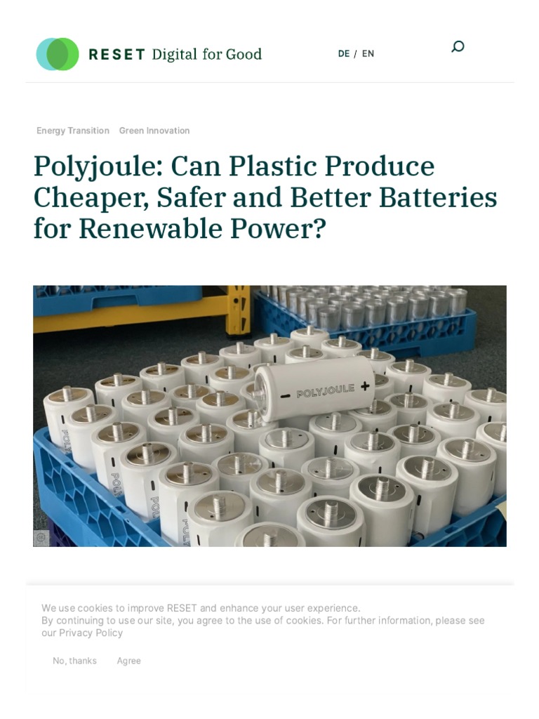 Polyjoule - Can Plastic Produce Cheaper, Safer and Better Batteries For ...