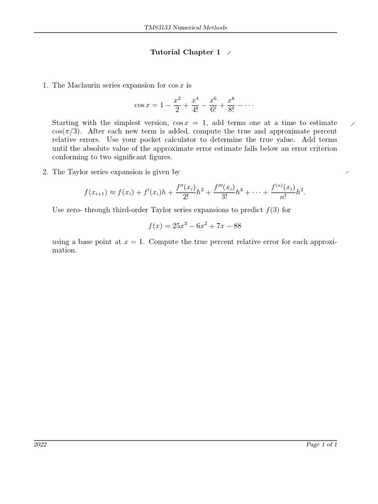 Tutorial 1 | PDF | Algorithms | Numerical Analysis