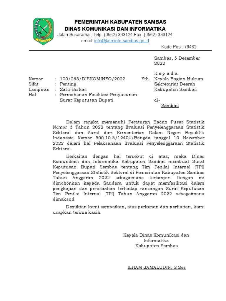 Permohonan Fasilitasi Surat Keputusan | PDF