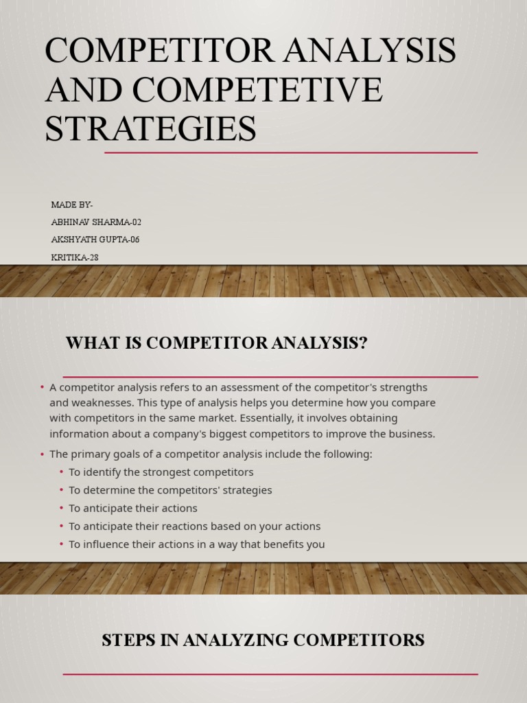 Competitive Strategies and Tactics: A Comprehensive Analysis of ...