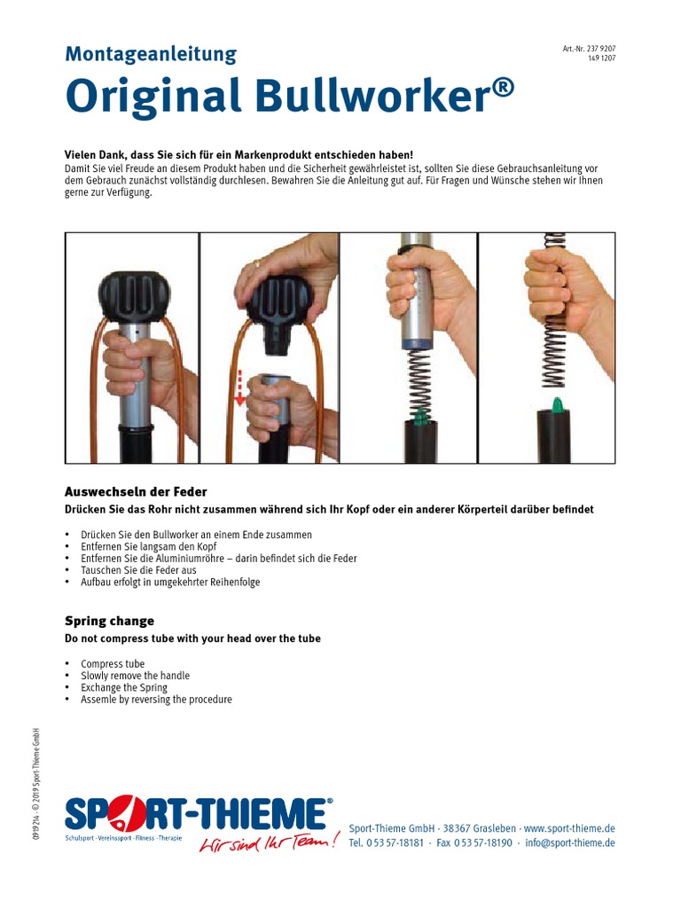 Anleitung Original Bullworker 2379207 1491207 INT | PDF