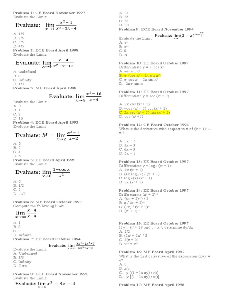 Differential Calculus Part1 | PDF | Tangent | Derivative