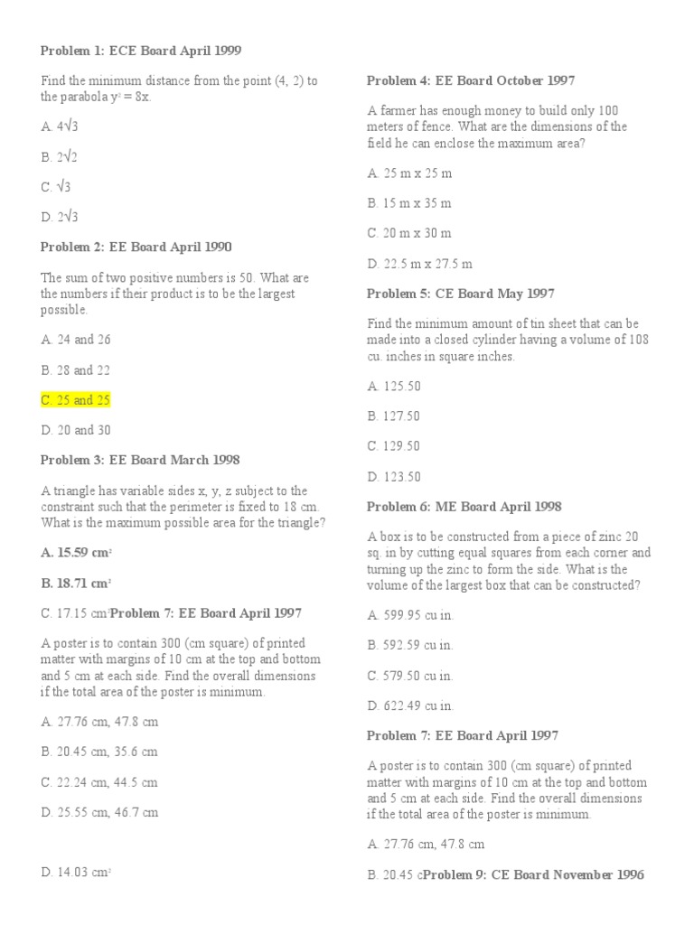 Diff Cal Part1-Minima/maxima | PDF | Area | Speed