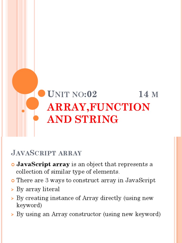 Unit 2 Array Function And String Pdf Parameter Computer Programming Subroutine