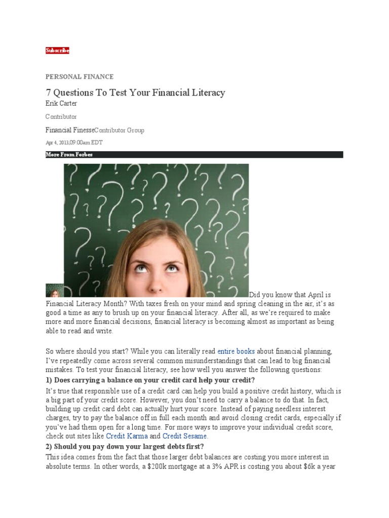 Financial Literacy Notes | PDF | Credit | Finance & Money Management