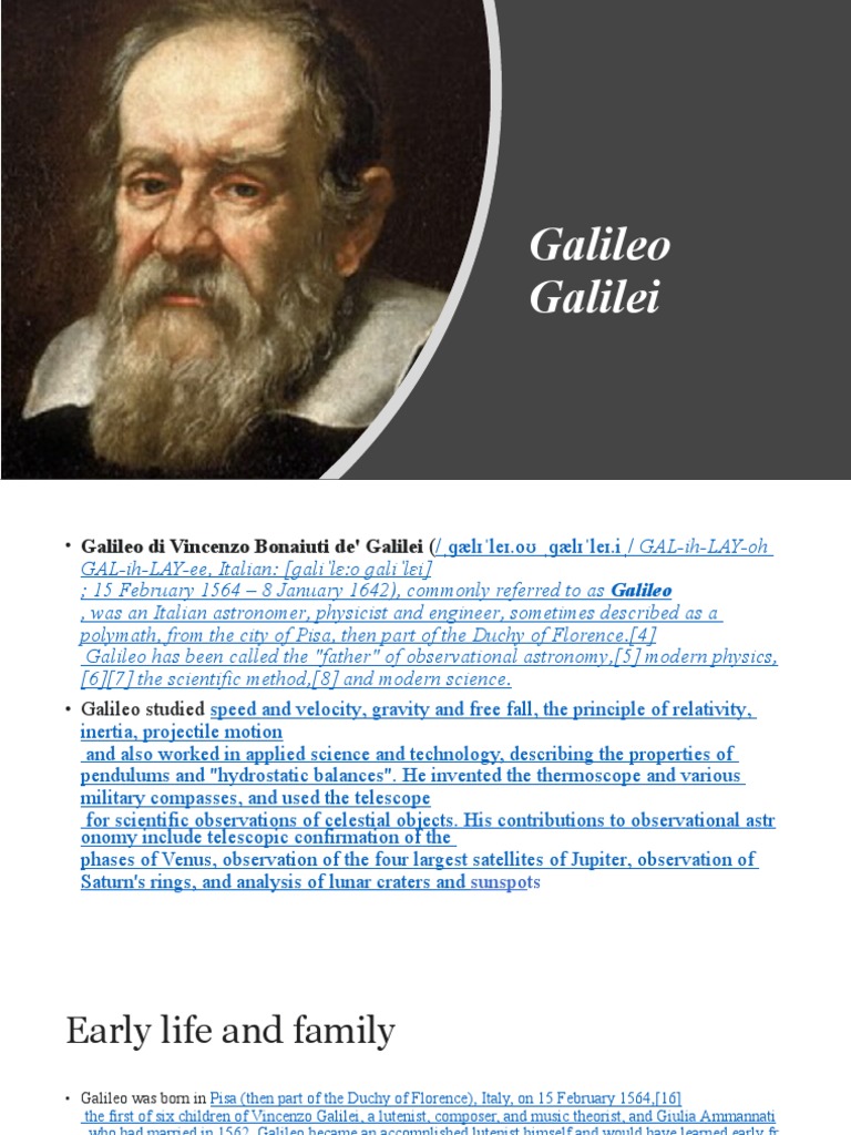 Galileo Galilei | PDF