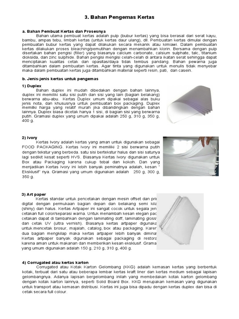 Bahan Pengemas Kertas | PDF