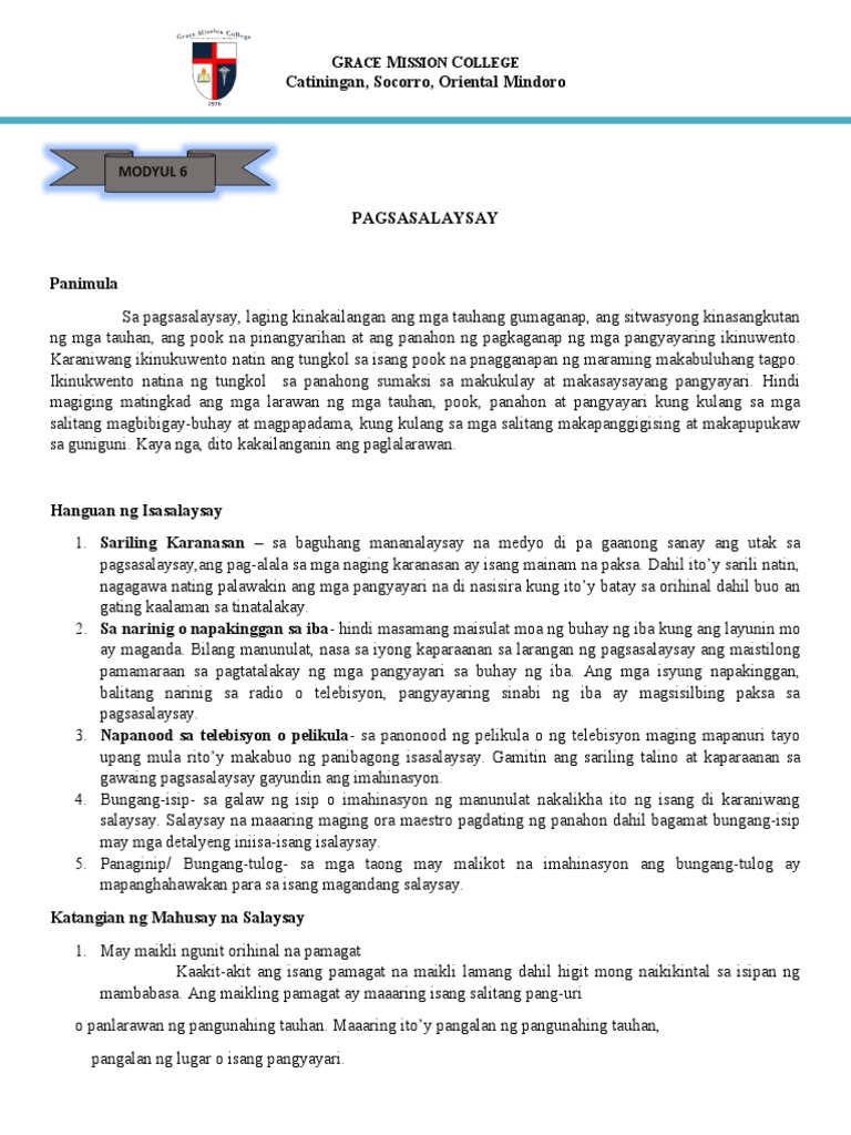 Masining Module 6 | PDF