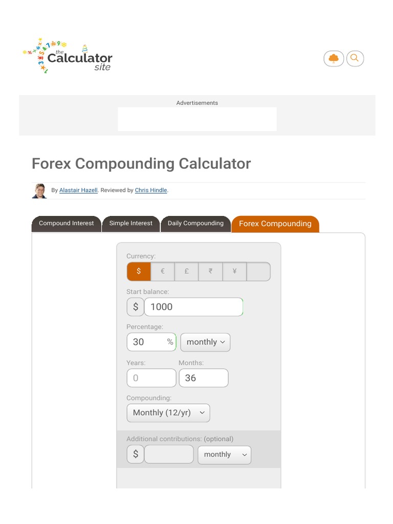 Forex Compounding Calculator | PDF | Foreign Exchange Market | Currency