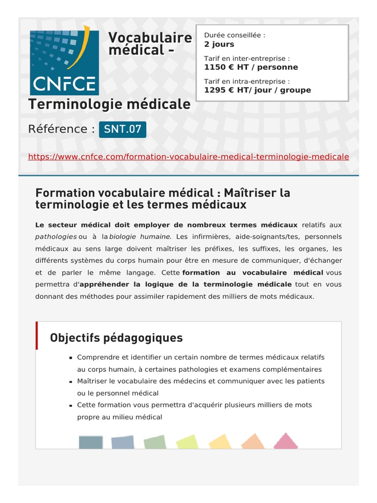 Vocabulaire Medical Terminologie Medicale | PDF