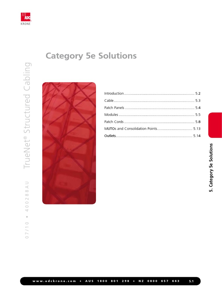 TruNet Cat5e Solutions | PDF | Electrical Components ...