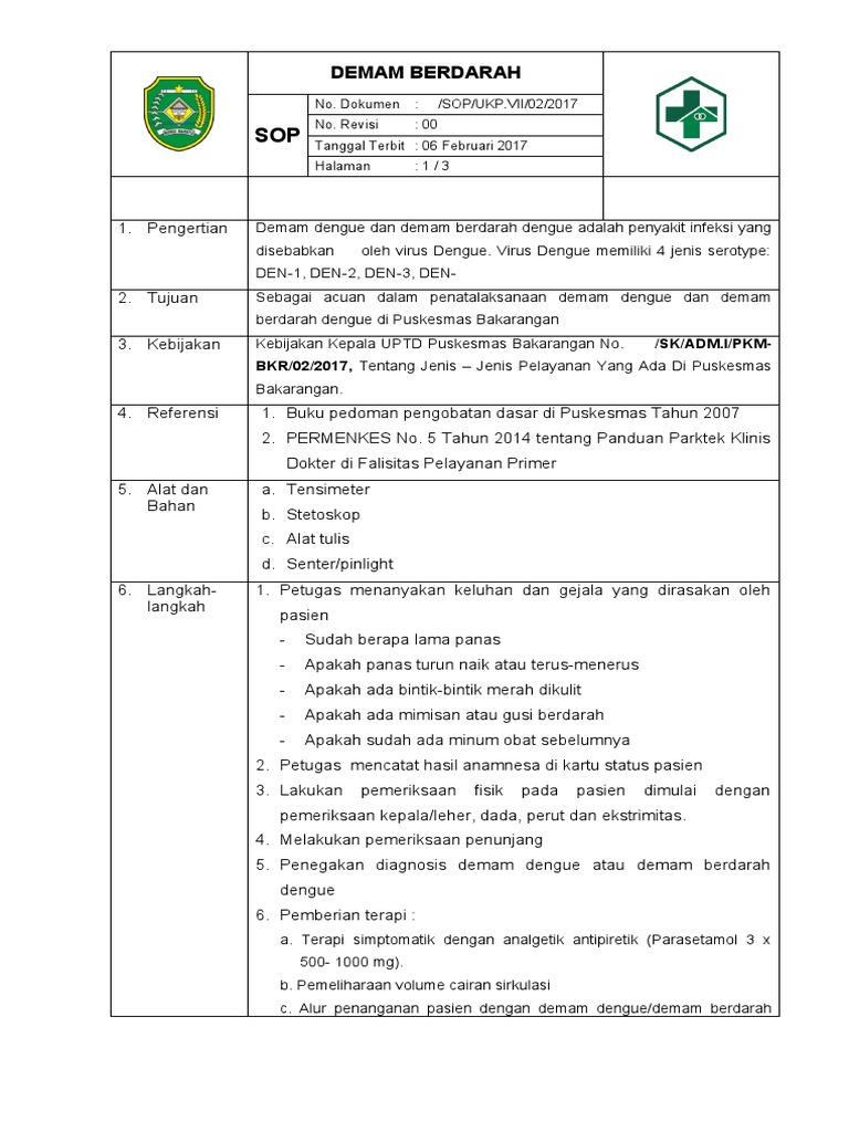 SOP Demam Berdarah | PDF