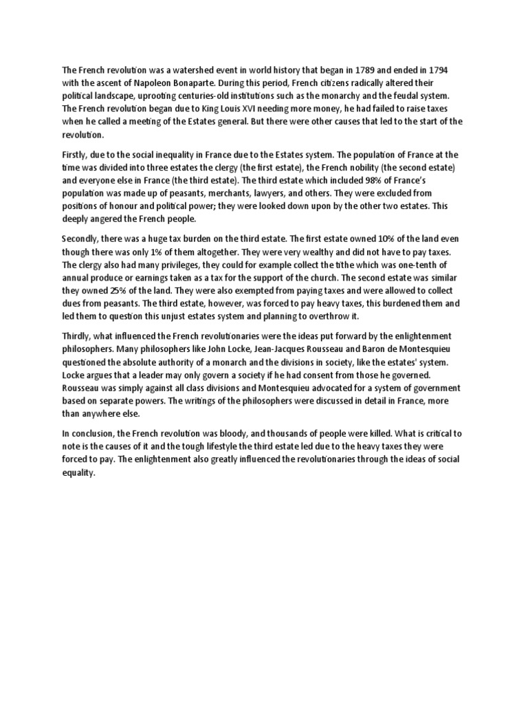 French Revolution Essay | Download Free PDF | French Revolution | France