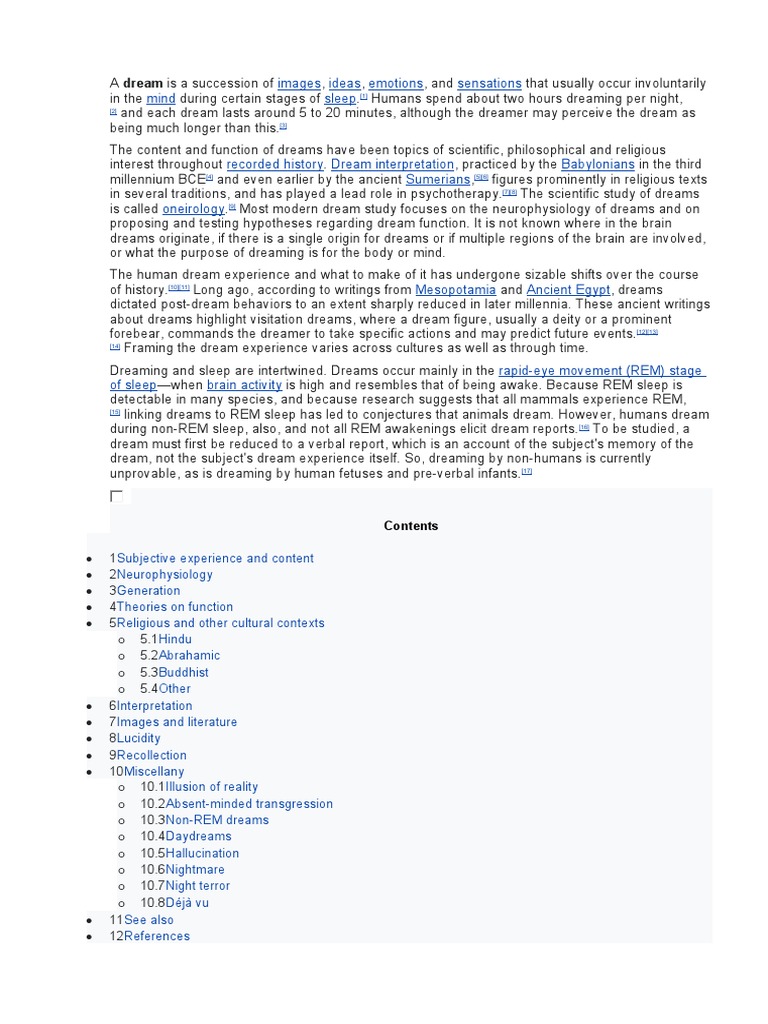 Essay Dreams Pdf Dream Unconscious Mind