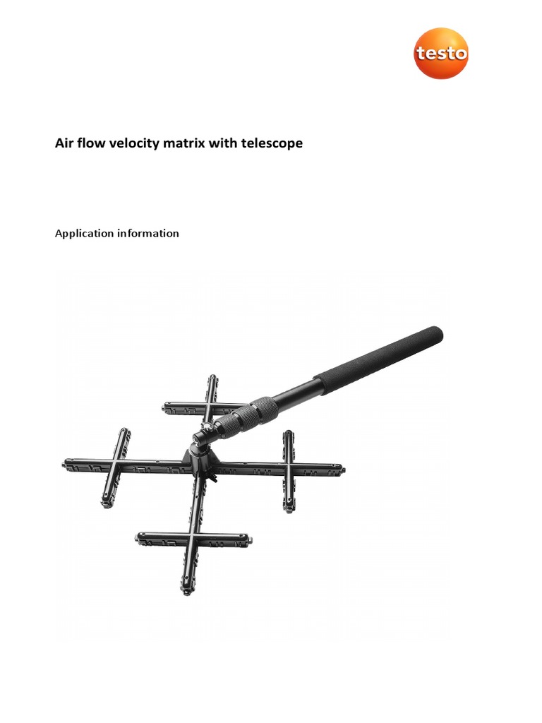 Testo Air Flow Velocity Matrix Instruction Manual | PDF | Pressure ...