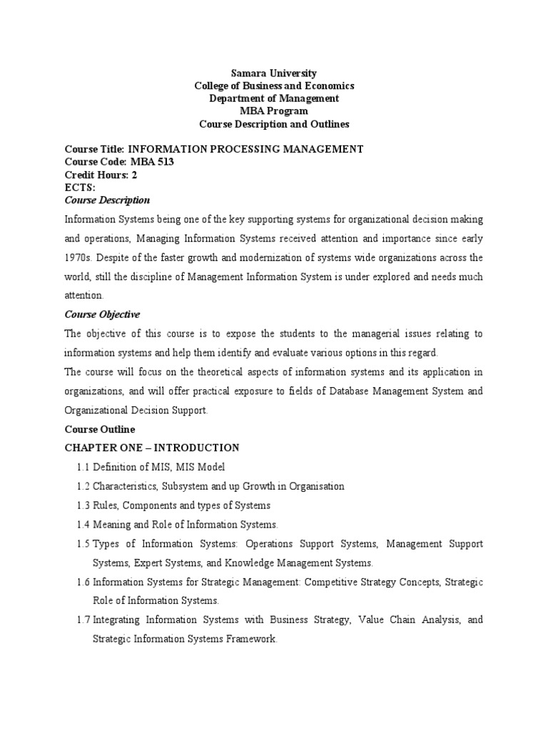 IPM Syl | PDF | Information System | System