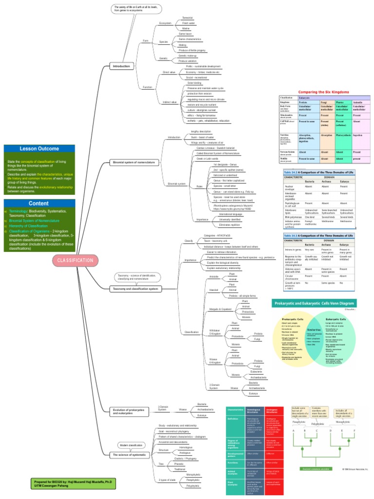 Mindmap Bio320 Chapter 1 Classification | PDF | Taxonomy (Biology) | Biology
