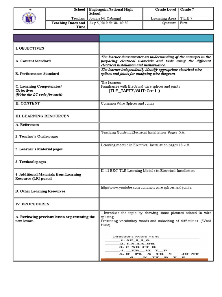 COT 1 Exemplary Dll-Template COT1 | PDF | Learning | Cognition