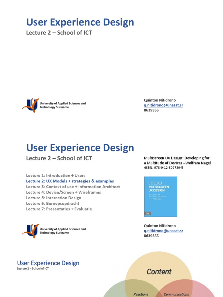 Unasat Ux Design - Lecture 2 | Download Free PDF | User Experience | Mobile App