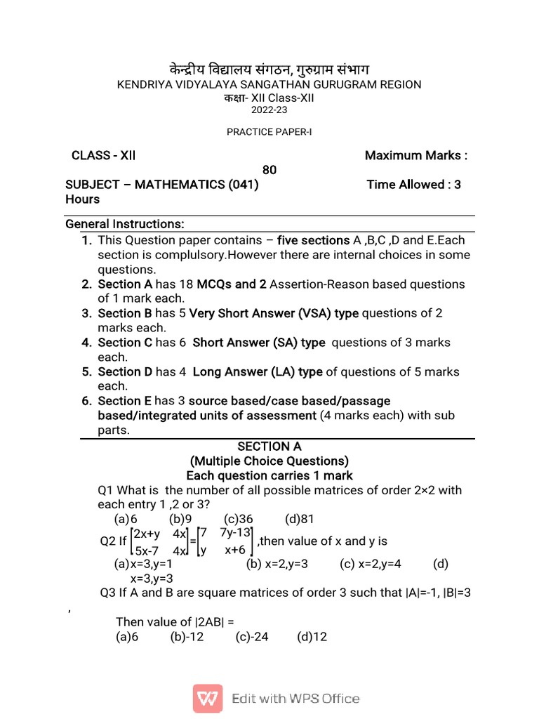 Math Practice Paper 1 QP | PDF | Equations | Line (Geometry)