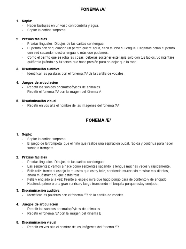 Fonemas ARTICULACION | PDF