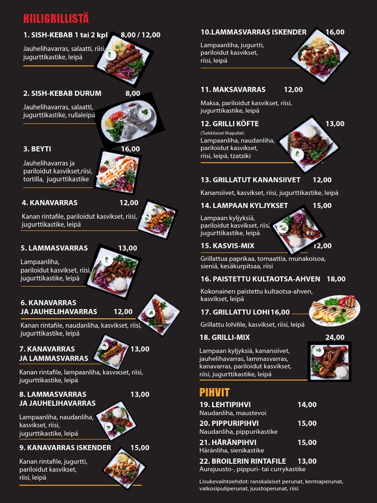 Ruoka Menu | PDF