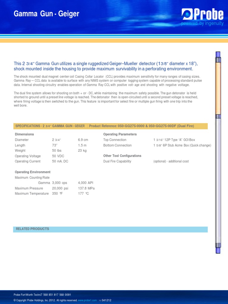 Probe Gamma Gun-Geiger 275 | PDF
