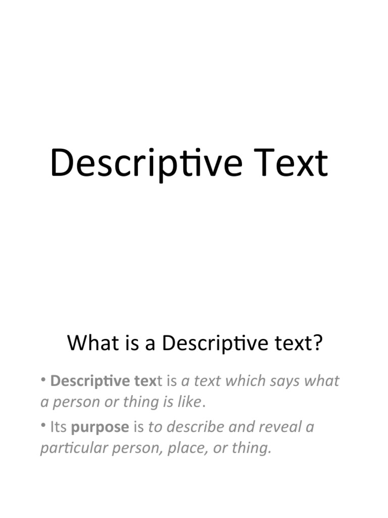 Descriptive Text | Download Free PDF | Language Mechanics | Linguistic Morphology