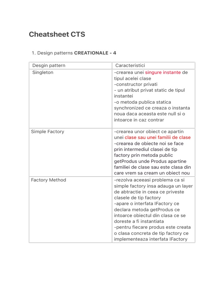 Cheatsheet CTS | PDF