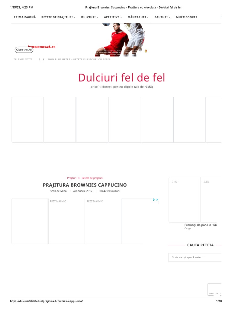 Prajitura Brownies Cappucino - Prajitura Cu Ciocolata - Dulciuri Fel de ...
