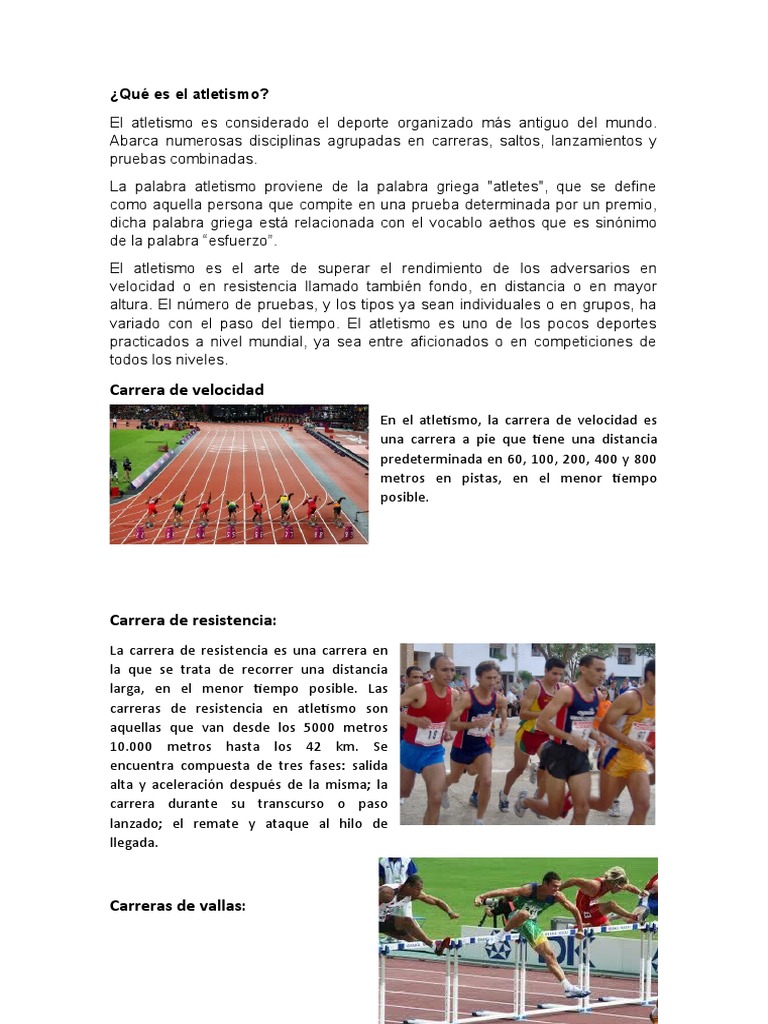 Atletismo | PDF | Deporte del atletismo | Juegos de habilidad física