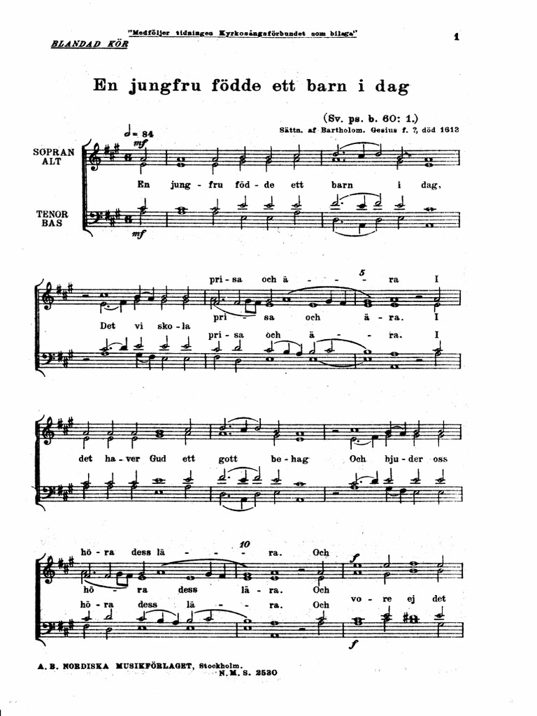 Gesius - en Jungfru Födde Ett Barn Idag | PDF