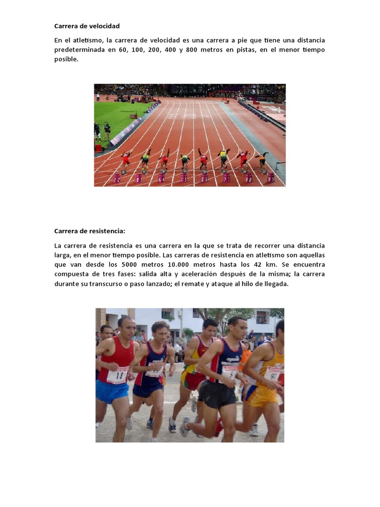 Carrera de Velocidad | PDF | Deporte del atletismo | Deportes individuales
