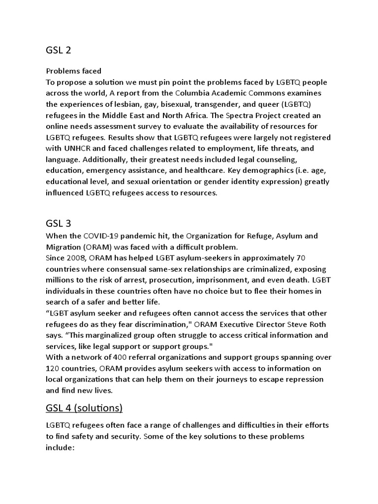 GSL 2 | PDF | Refugee | Mediation