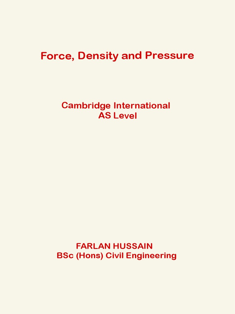 Force, Density and Pressure | PDF | Weighing Scale | Buoyancy