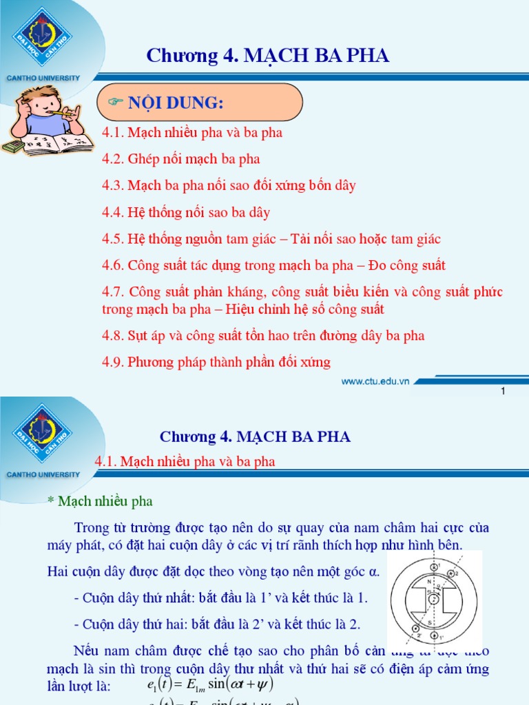 Bai Giang Mach Dien 1 - Chuong 4 Mach Ba Pha | PDF
