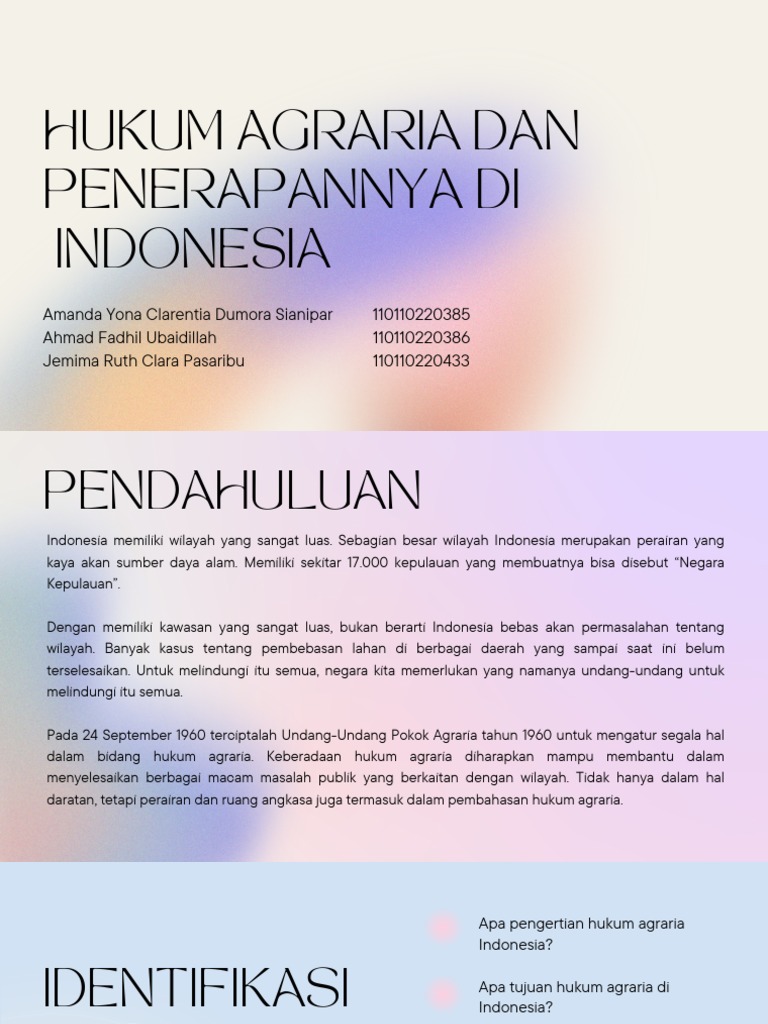 Hukum Agraria Dan Penerapannya Di Indonesia | PDF