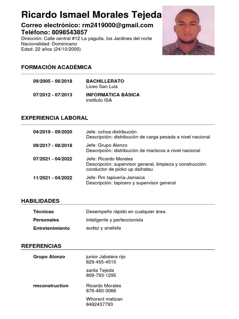 Ricardo Ismael Morales Tejeda | PDF Ricardo Ismael Morales Tejeda | PDF