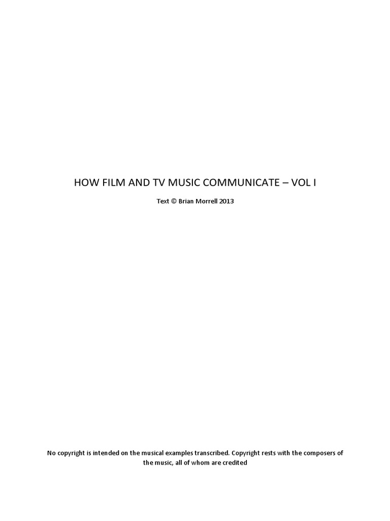 How Film and TV Music Communicate Vol.1 | PDF | Intelligence | Narrative